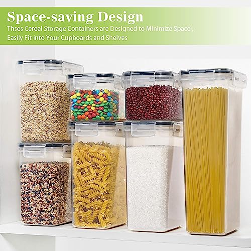 2023 New 7 PACK Airtight Food Storage Containers With Lids, BPA Free Kitchen Storage Containers for Spaghetti, Pasta and More, Plastic Canisters for Pantry Organization and Storage(Attached sticker)