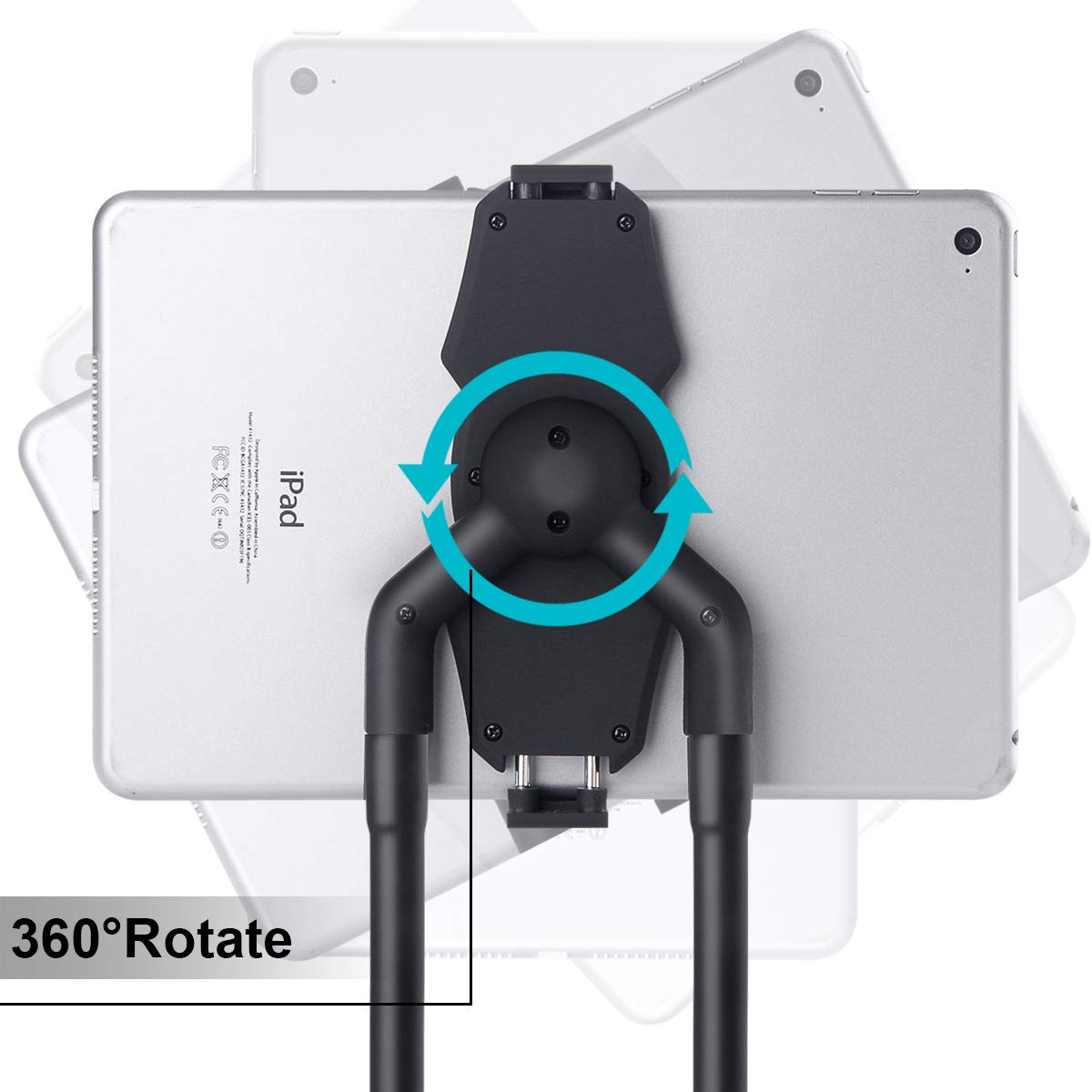 B-Land Upgrade Gooseneck Tablet Holder, Tablet Stand for Bed, Universal Tablet Mount Holder with Remote, Lazy Neck Phone Holder Compatible with iPad Mini Pro Air, iPhone Series, Samsung Tabs & More