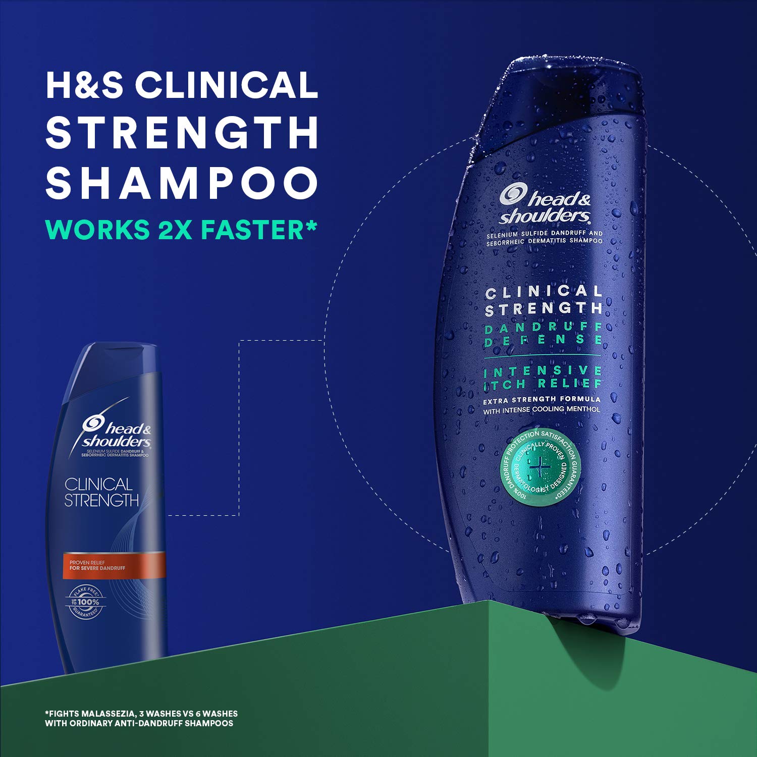 Head & Shoulders Clinical Strength Dandruff Defense Intensive Itch Relief Shampoo, 13.5 Fl Oz, 5.349 Fl Oz