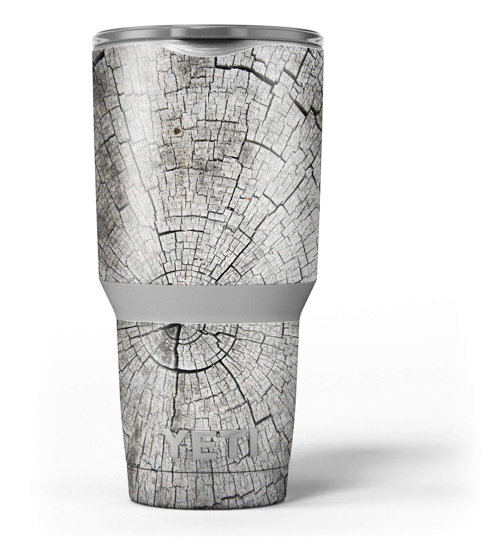 Design Skinz Aged Cracked Tree Stump Core - Skin Decal Vinyl Wrap Kit Compatible with The Yeti Rambler Cooler Tumbler Cups