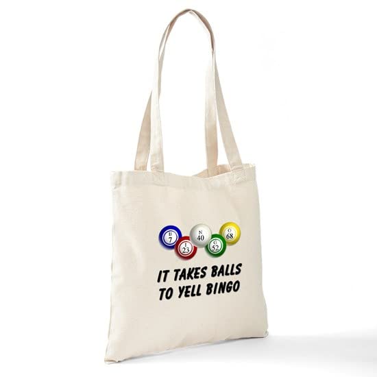 CafePress Balls To Bingo Tote Bag Natural Canvas Tote Bag, Reusable Shopping Bag