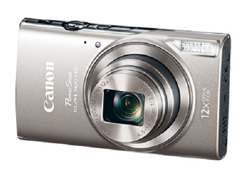Canon PowerShot ELPH 360 Digital Camera w/ 12x Optical Zoom and Image Stabilization - Wi-Fi & NFC Enabled (Silver) (Renewed)