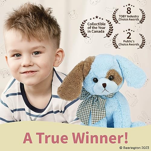 Bearington Baby Waggles Lullaby, Animated Musical Puppy Dog (Blue) 13"
