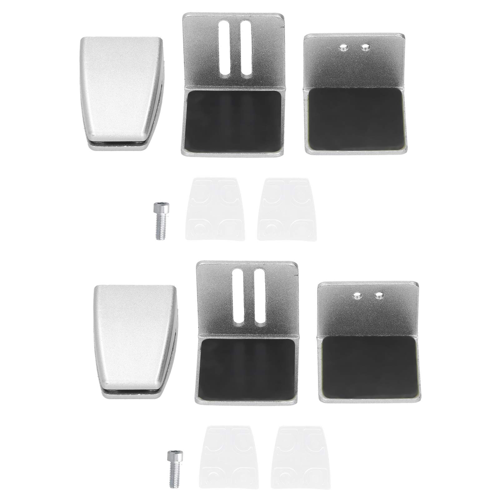 2-Pack Universal Privacy Panel Clamps - Mount Acrylic Sneeze Guard on Desks up to 20mm Thick - Sturdy Aluminum Clips for Office Dividers and Privacy Shields