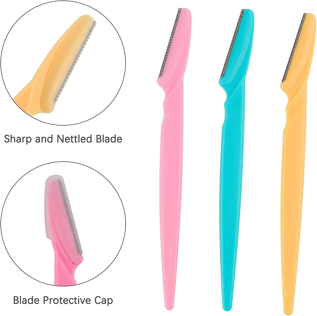 JORPETS 12 pcs Eyebrow Razor Trimmer, face Razor Eye Razor, dermaplaning Razor Blades Beauty eyepow Shaper Razors Women