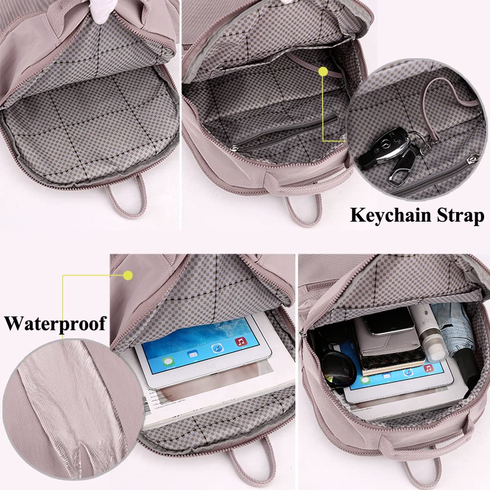 Backpack Purse for Women Casual Nylon Backpack Mutiple Pockets Travel Work Daypacks Blue