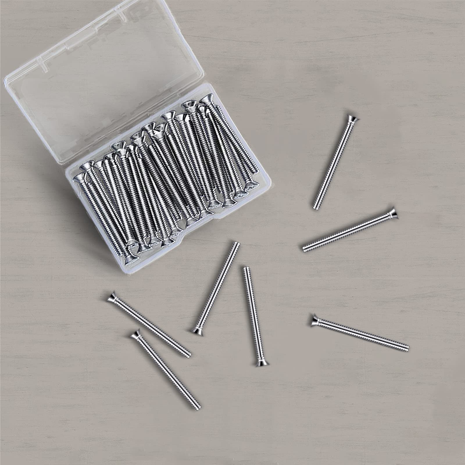 Morbeste 50 Pieces Extra Long Outlet and Device Mounting Screws, 6-32 x 1-12 Inches Pan Head Machine Screws, Full Thread Truss Head Stainless Steel Screws Bolts Funiture Drive Tool Accessories