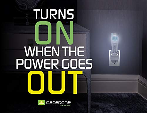 Capstone Lighting 4-in-1 Eco-I-Lite, 2 Pack – Emergency Flashlights, Night Light, Power Failure Light and Work Light – This Rechargeable LED Flashlight is Perfect for Power Outages and Hurricanes