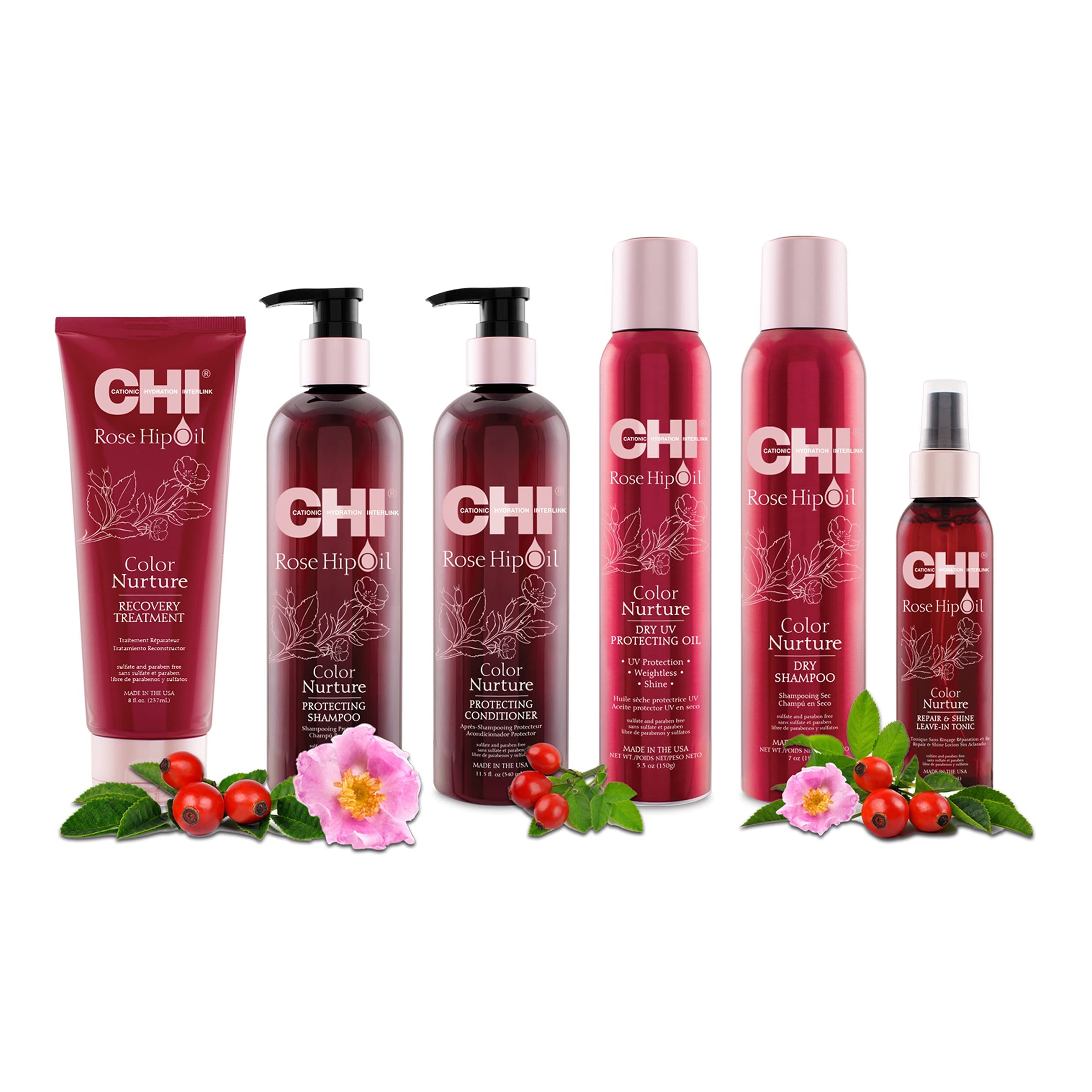 CHI Rosehip Recovery Treatment, Deeply Moisturizing to Help Repair Damaged Hair & Reduce Breakage, Sulfate, Paraben, & Cruelty-Free, 8 Oz