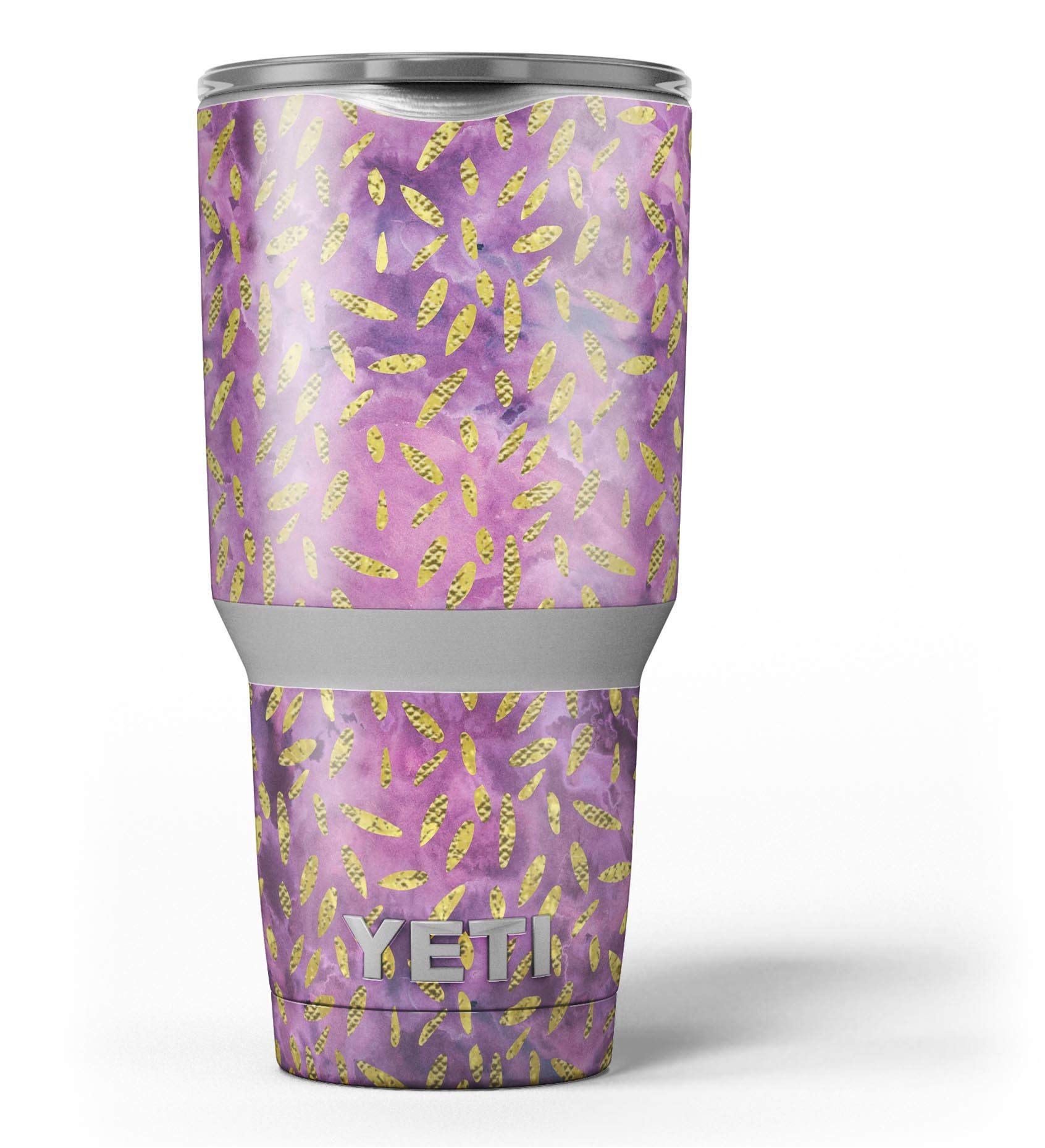 Design Skinz Daisy Pedals Over Purple Cloud Mix - Skin Decal Vinyl Wrap Kit Compatible with The Yeti Rambler Cooler Tumbler Cups