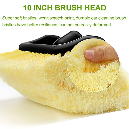 Anyyion 10" Car Wash Brush Head,Soft Bristle, Auto RV Truck Boat Camper Exterior Washing Cleaning(10-inch)