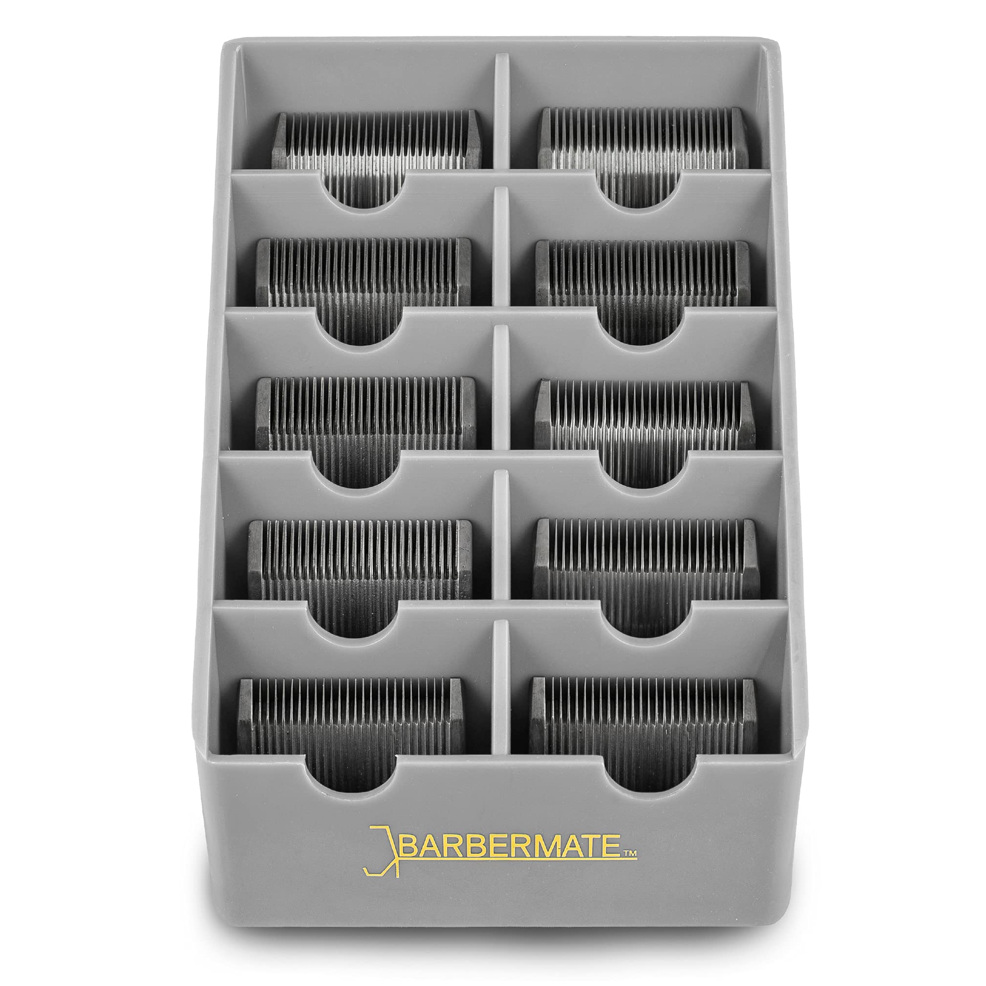 BarberMate® Blade Rack Storage Tray - Holds 10 Clipper Blades (Gray)