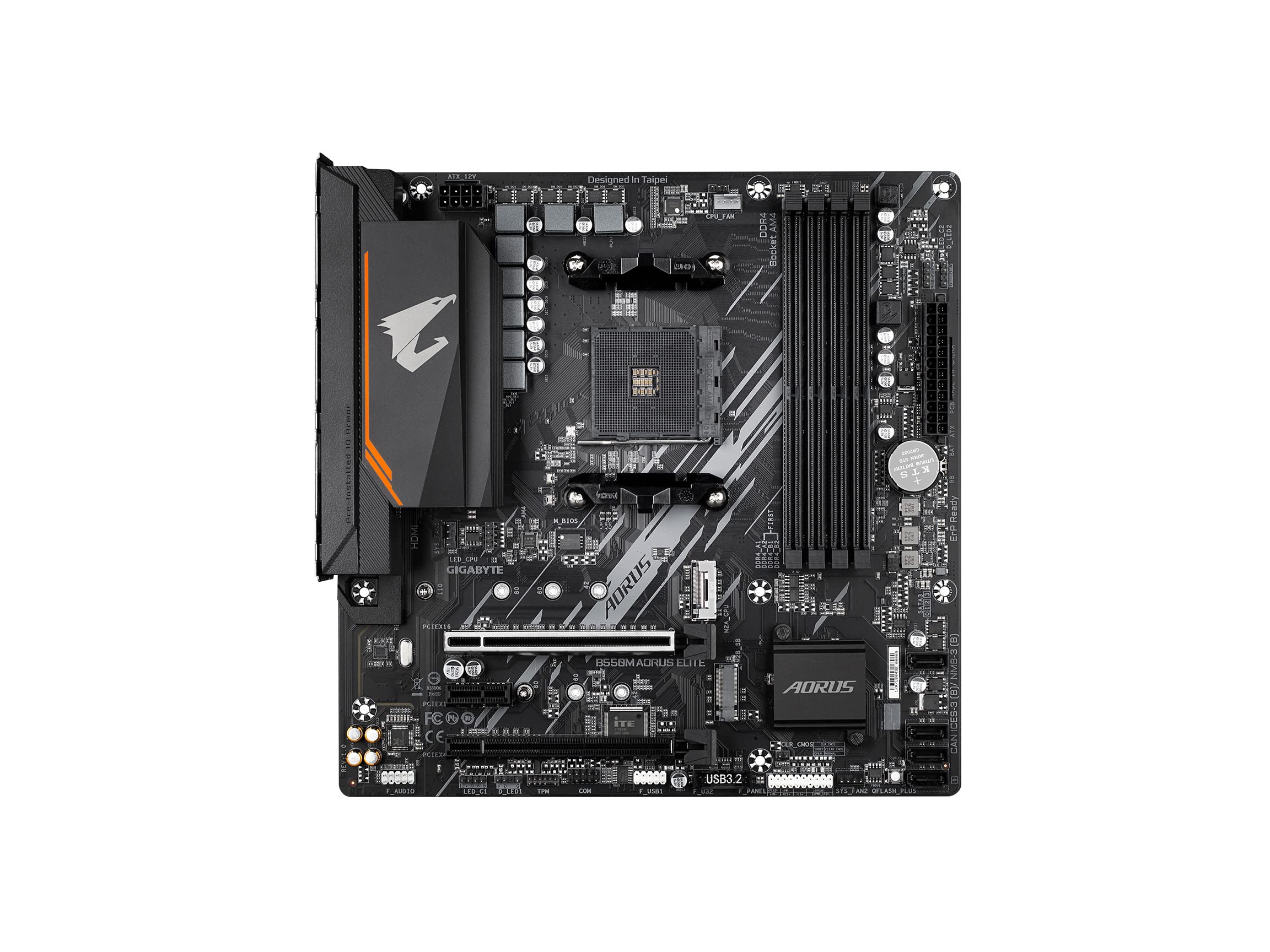 Gigabyte GIGABYTE B550M AORUS Elite (AM4/ AMD/ B550/ Micro-ATX/ DDR4/ Dual M.2/ PCIe 4.0/ Realtek GbE LAN/Gaming Motherboard)
