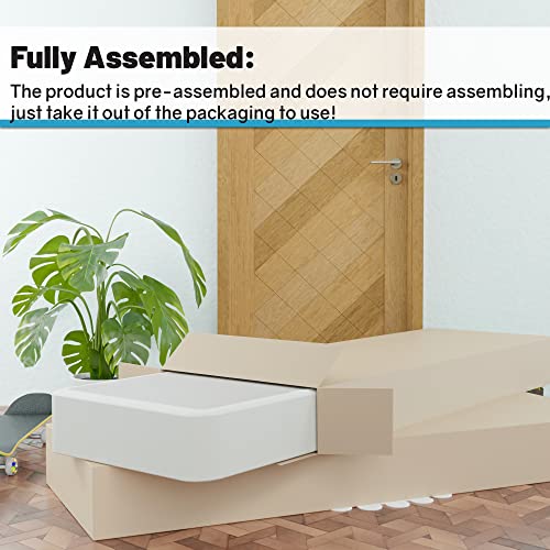 Greaton Low Profile Split Wood Traditional Box Spring/Foundation for Mattress, Queen, White