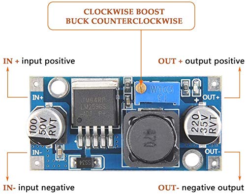 Queta 6 Pieces LM2596s DC to DC Buck Converter Step Down Voltage Regulator Power Module 3.2-40V to 1.25-35V 3A High Efficiency DC Voltage Stabilizer Volt Transformer LM2596 DC-DC Buck Converter