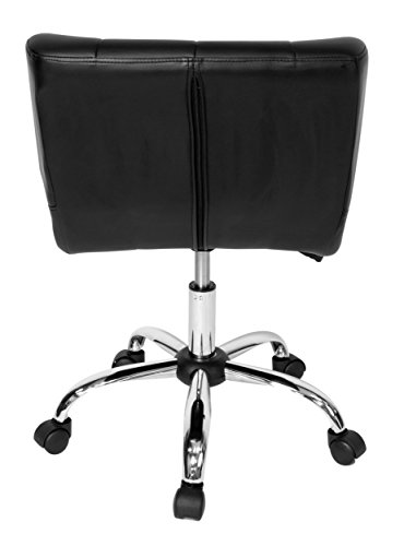 Calico Designs Modern Black Crest Armless Office Chair Swivel Task Chair Desk Chair Computer Chair, Black,