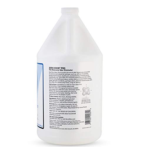 Zero Odor –Professional Odor Eliminator Bundle- Eliminate Extreme Air & Surface Odor– Patented Molecular Technology Best for Strong, persistent odor- Smell Great Again, 32oz & 128oz Refill