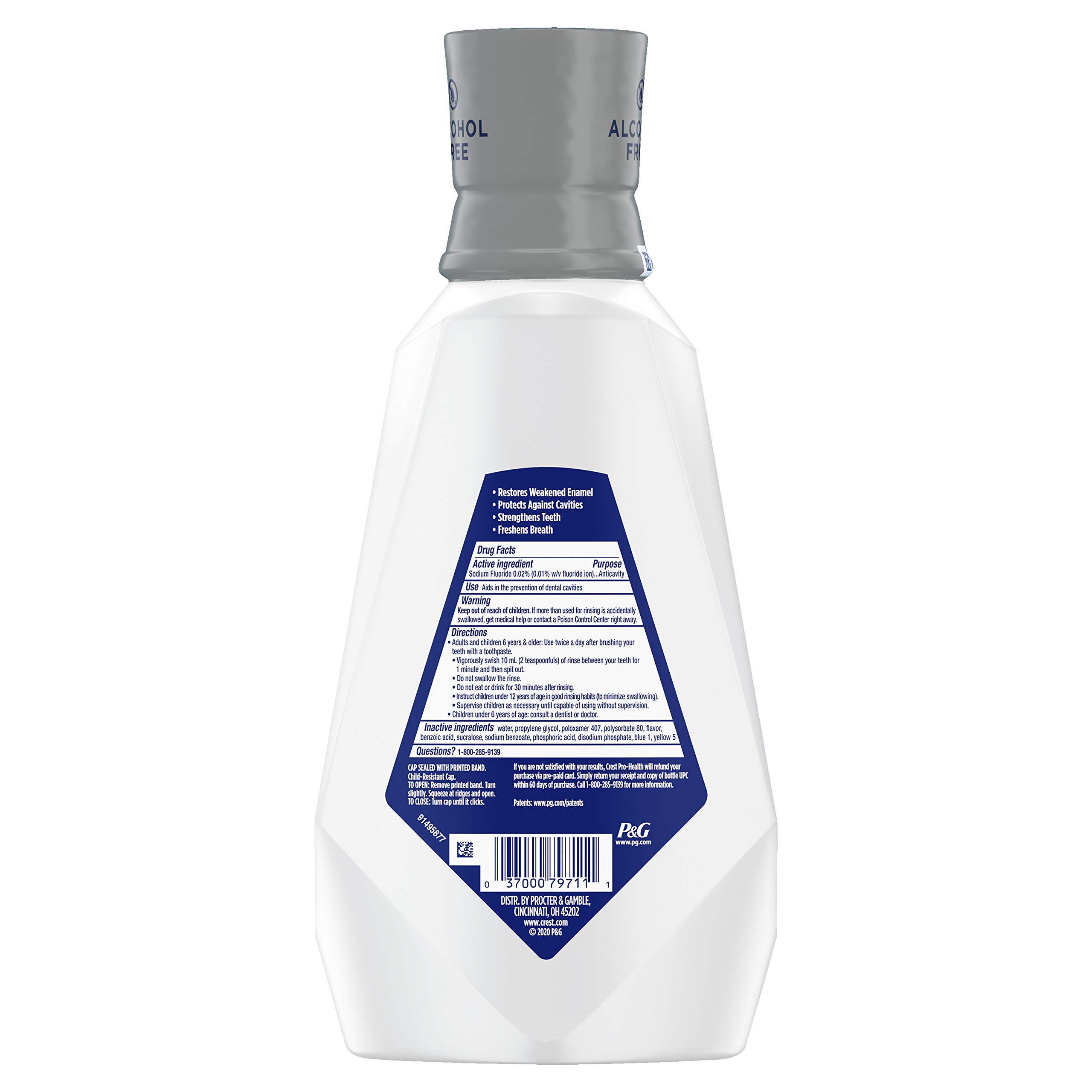 Crest Pro-Health Restore Enamel Mouthwash, Clean Mint, 1 L (33.8 Fl Oz) (Pack of 1)