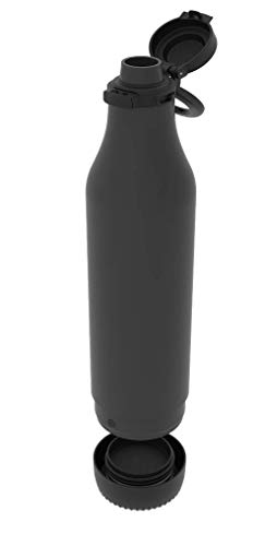 Ello Riley 18oz Vacuum Insulated Stainless Steel Water Bottle with Flip Lid, Black, 18 oz.