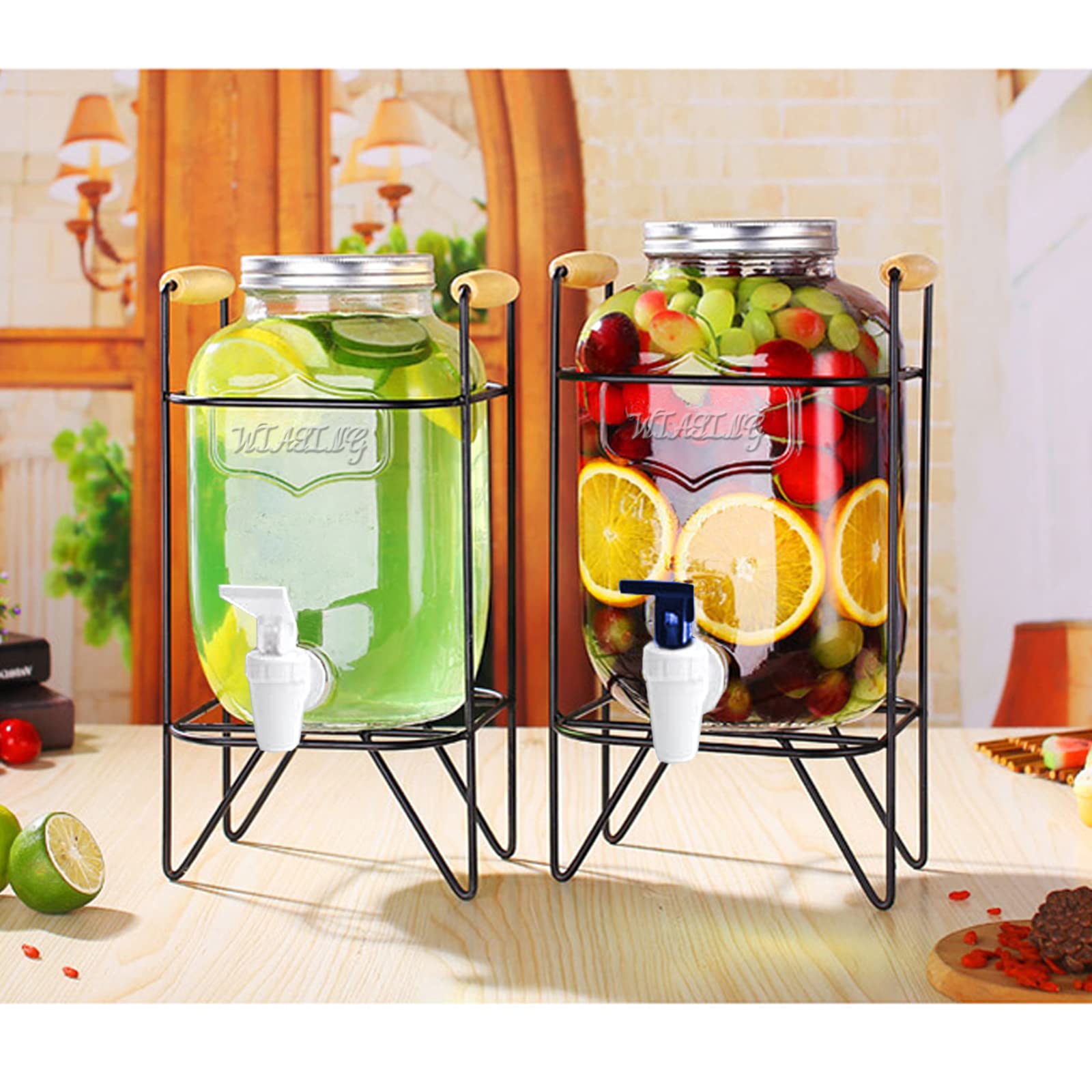 4 Pcs 3/8Plastic Faucet,Replacement Cooler Faucet Water Bottle Jug Reusable Spigot Spout, BPA Free Dispenser Tap Set, Water Crock Valve Gravity Water Spigot (3/8"Internal Thread)