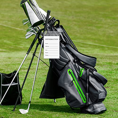 6 Pack Golf Luggage Tag 9" x 6" - Extra Large Travel Luggage Bag Tag Plastic Clear Luggage Tag Pouch for Shipping Golf Bag, Suitcases, Cruis