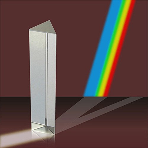 Amlong Crystal 4 inch Optical Glass Equilateral Prism for Teaching Light Spectrum Physics and Photo Photography Prism, 100mm