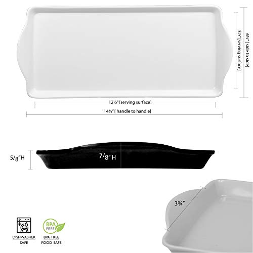 Calypso Basics Rectangular and Tidbit Serving Tray Set, White