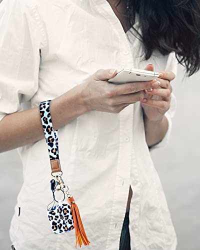 Airpods 3rd Generation Case with Keychain Wristlet, OULRAEFS Soft Silicone Skin Case Cute Airpod Case 3rd Generation Protective Case Cover with Wrist Lanyard for Airpods 3 2021 Gift for Women, Leopard