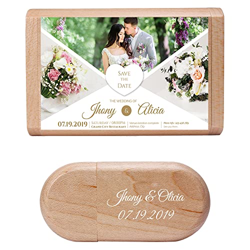 Custom Logo/Image Wooden USB Flash Drive 16GB Thumbdrive Memory Stick