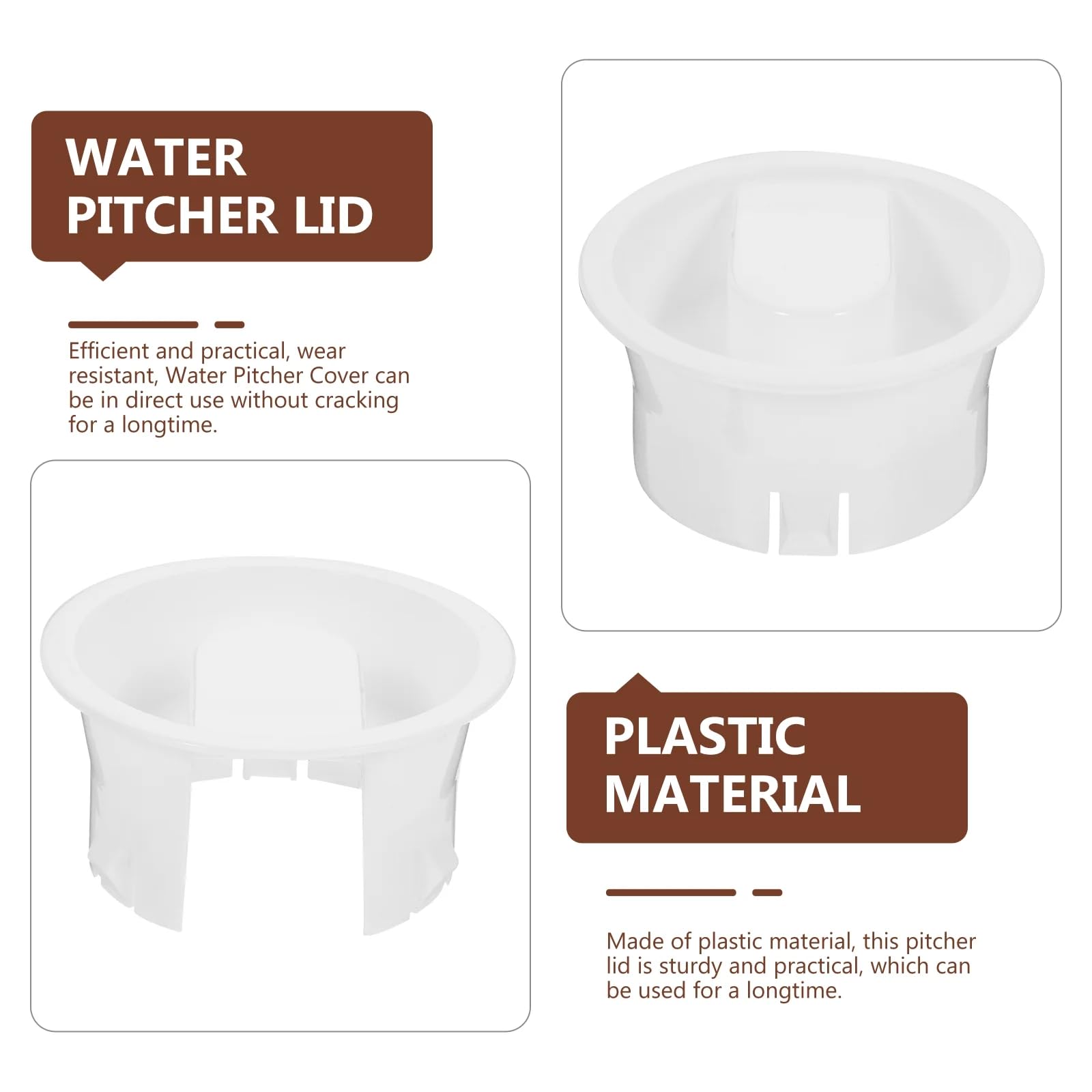 2Pcs White Glass Water Pitcher Lids Food Grade Plastic Anti-Dust Splash Resistant Stoppers Covers for Beverage Carafe Glass Pouring Pitcher One Size,Beverage Serveware,Jugs