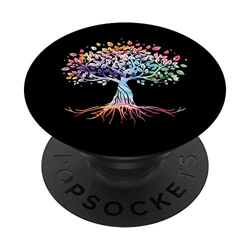 Colorful Life Is Really Good Vintage Unique Tree Art Gift PopSockets PopGrip: Swappable Grip for Phones & Tablets