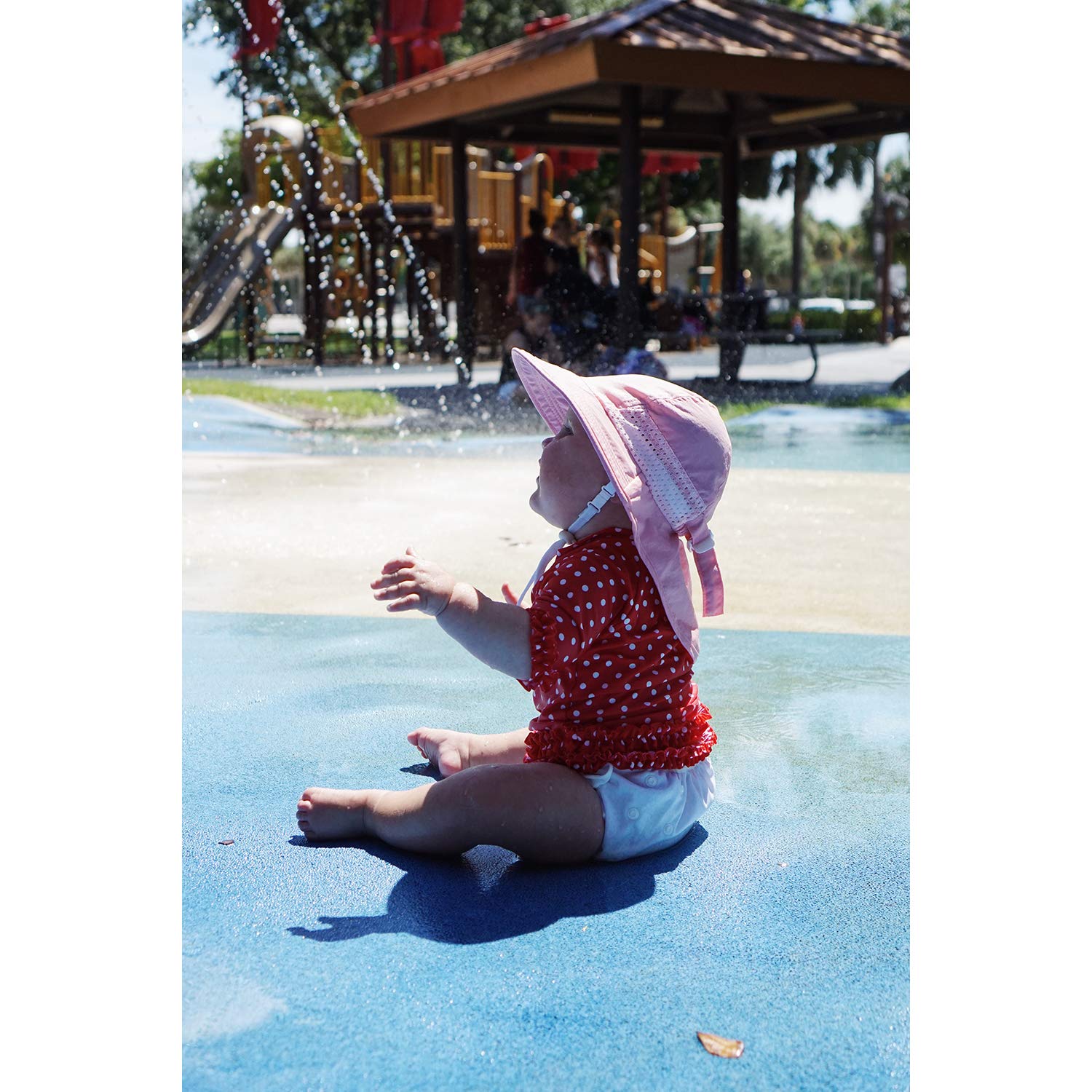 Baby and Toddler Sun Hat - UPF 50+ Kids Boy & Girl Summer Swim Pool & Beach Hat Light Pink