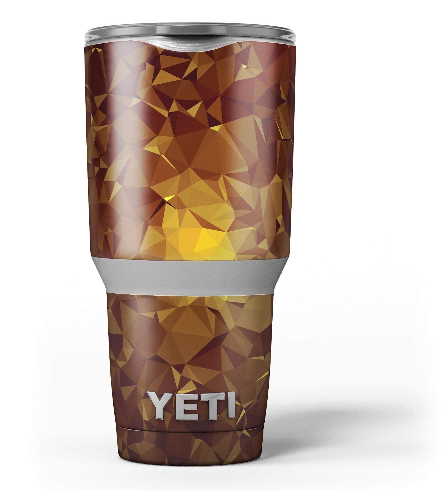 Design Skinz Orange Geometric V16 - Skin Decal Vinyl Wrap Kit Compatible with The Yeti Rambler Cooler Tumbler Cups