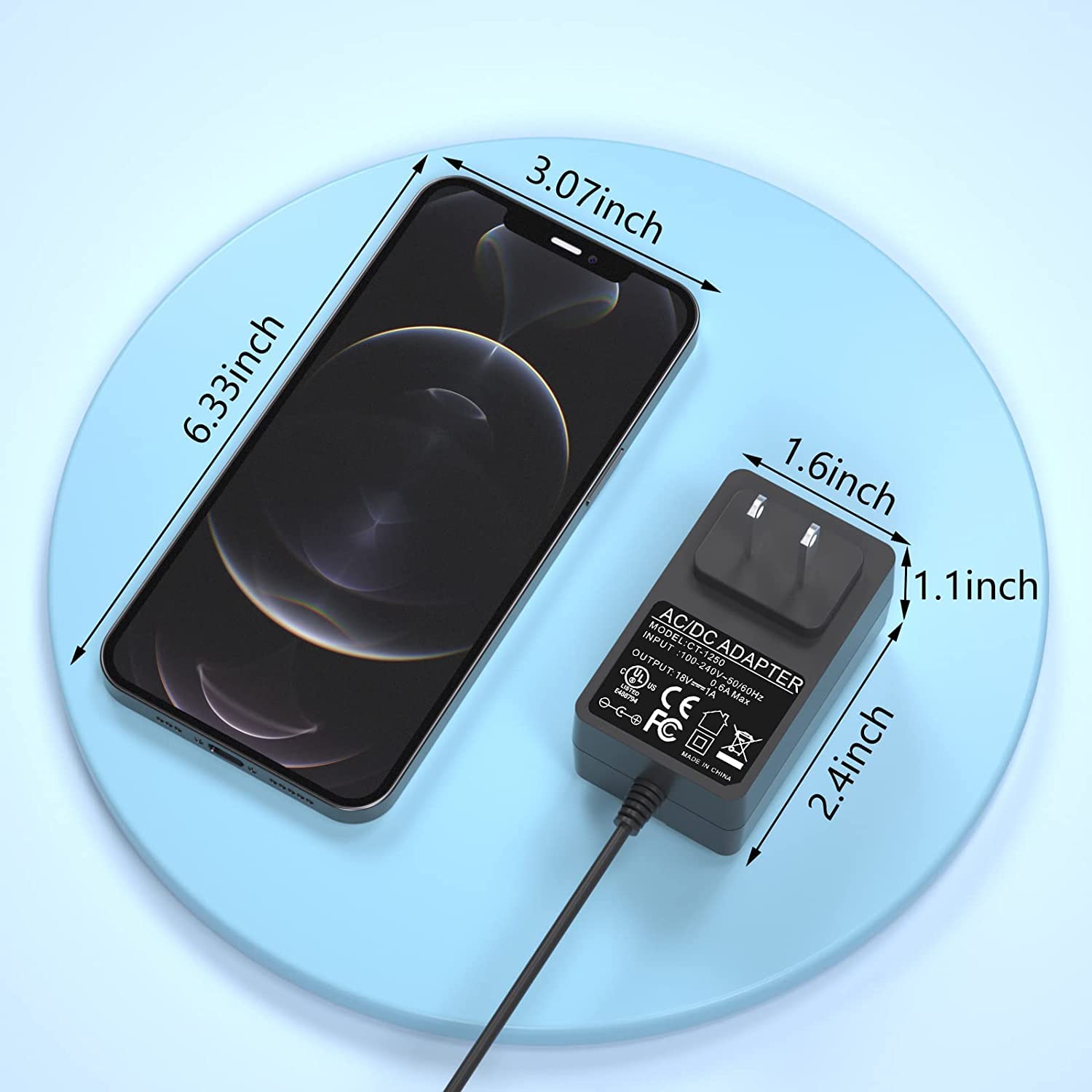 21W Replacement for Echo Alexa Charger Compatible with Echo1st & 2nd Gen, Fire TV (2nd Gen), Show (1st Gen), Plus (1st Gen), Look, Link Power Adapter【5FT】