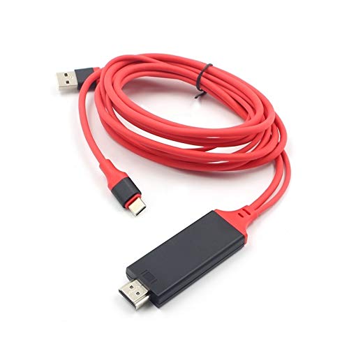 Jiali USB-C Converter Adapter Cable 2 in 1 USB-C/Type-C + USB Power Supply Interface to 4K x 2K Ultra HD HDMI Video Cable, Length: 2m