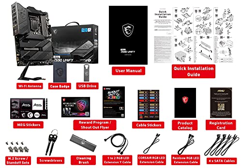 MSI MEG Z590 Unify Gaming Motherboard (ATX, 11th/10th Gen Intel Core, LGA 1200 Socket, DDR4, PCIe 4, SLI/CFX, M.2 Slots, Wi-Fi 6E)