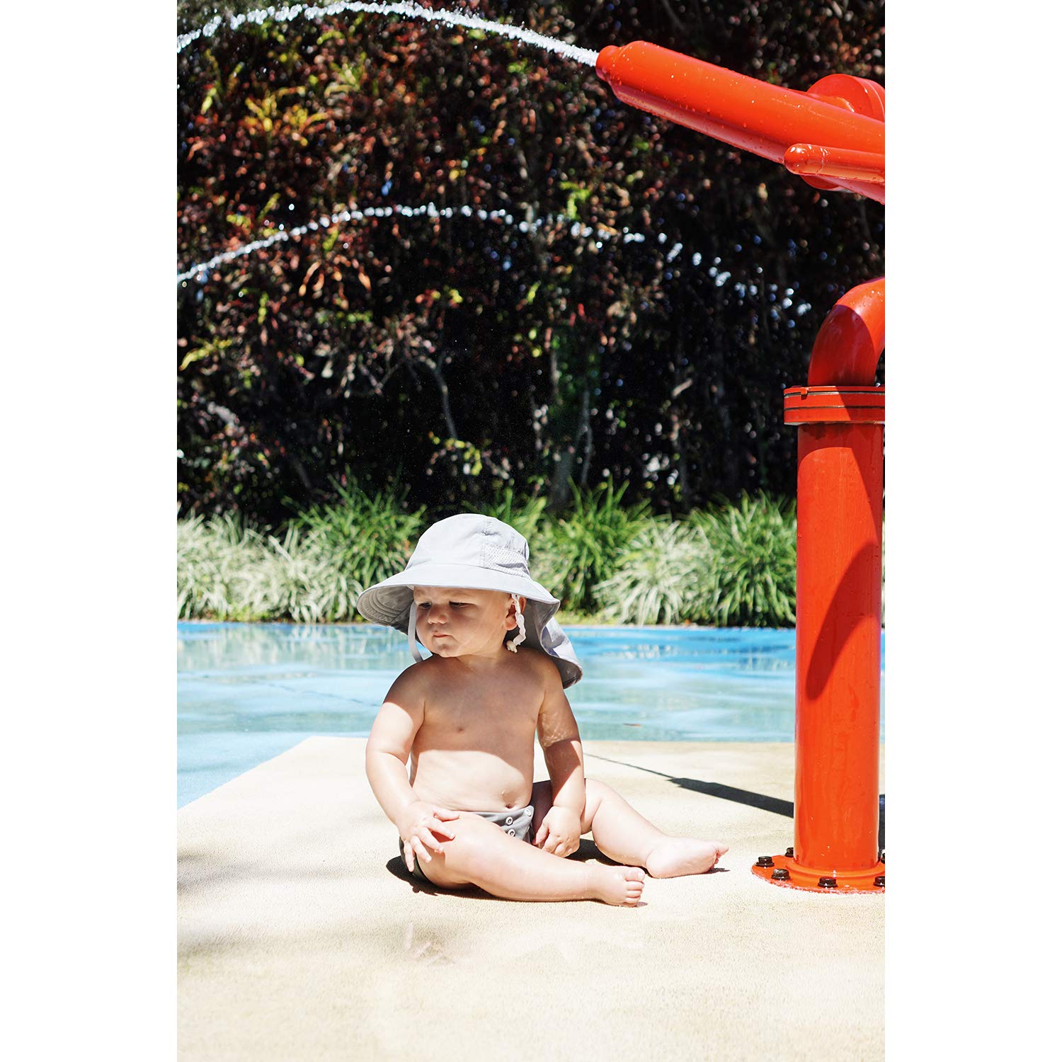 Baby and Toddler Sun Hat - UPF 50+ Kids Boy & Girl Summer Swim Pool & Beach Hat White