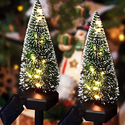 balacoo 2pcs Solar Christmas Tree Lamp Christmas Tree Garden Stake Christmas Solar Lights Outdoor Stakes Lights Landscape Pine Trees Lighting for Home Lawn Yard Patio Pathway Green