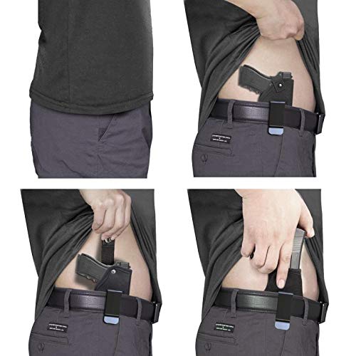 2 Pack Universal Concealed Carry Gun Holster for Women and Men, Inside or Outside The Waistband with Magazine IWB Holsters Right and Left Hand Draw Fits Subcompact Compact Full Size Pistols