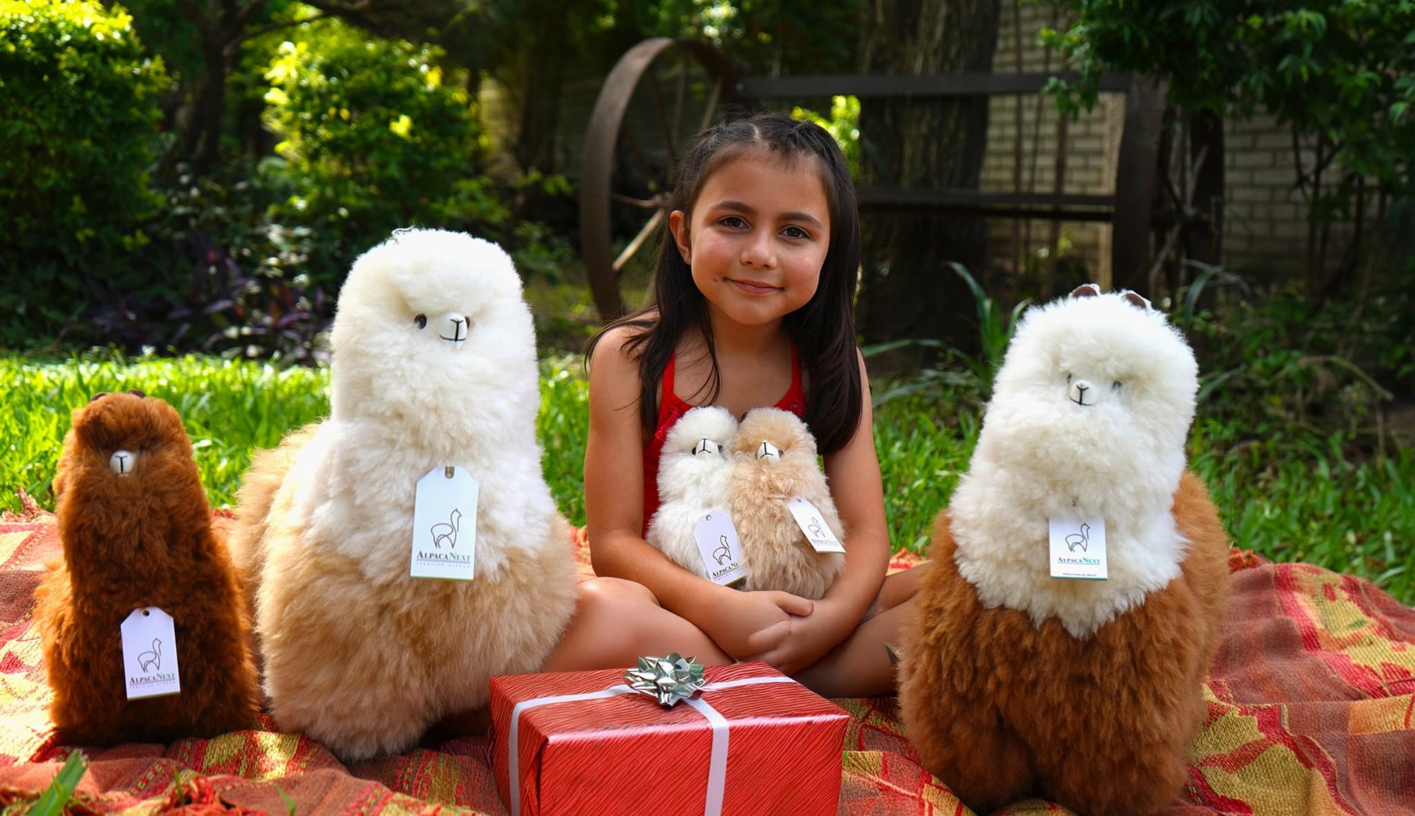 AlpacaNext Llama Stuffed Animal – 12 inch. Cute, Soft and Cuddly Alpaca Plush Toy Handcrafted on Real Alpaka Natural Fur (12 inches, Beige)
