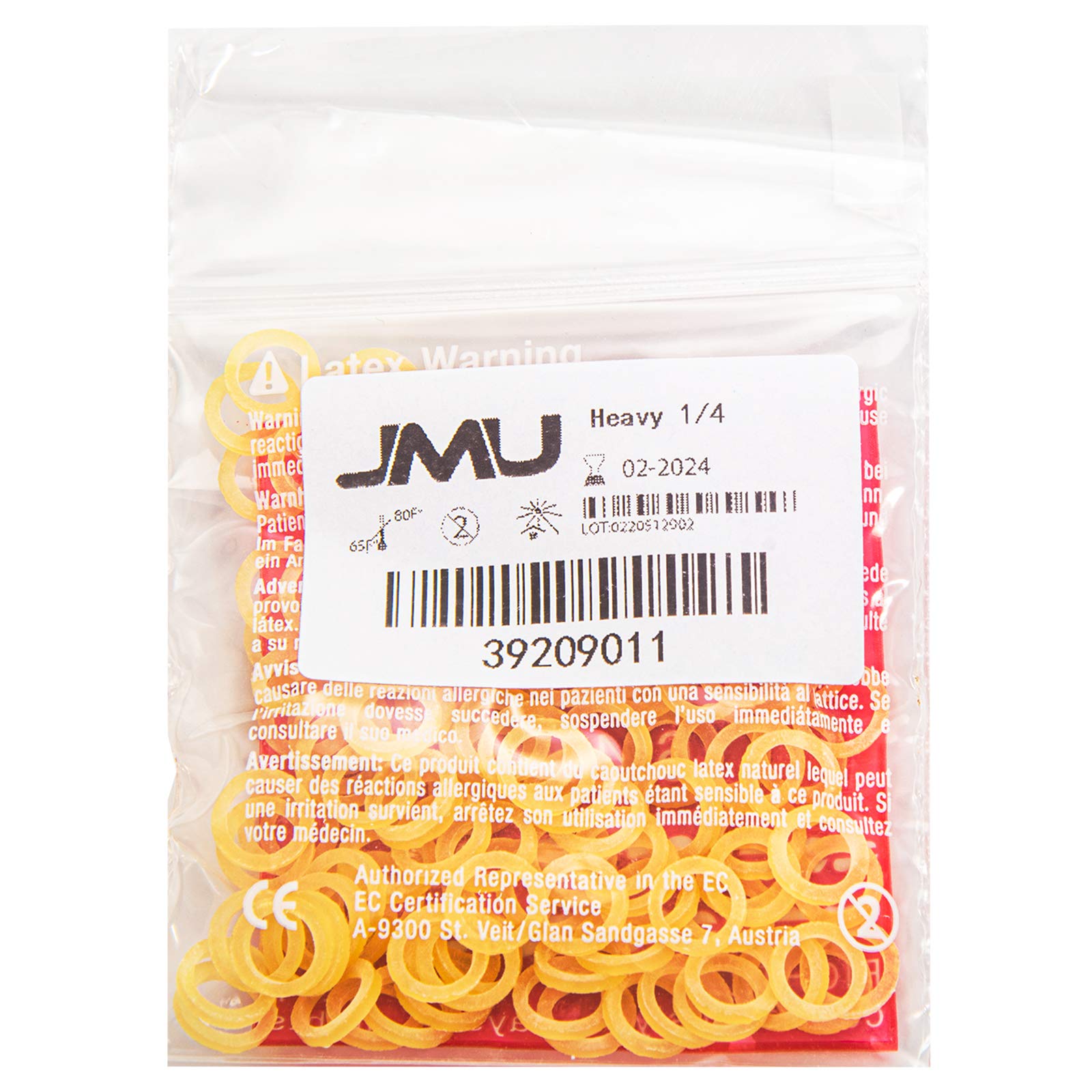 JMU Orthodontic Elastics 1/4 Heavy, 500 pack Intraoral Elastic Bands Latex Dental Rubber Bands Made in USA