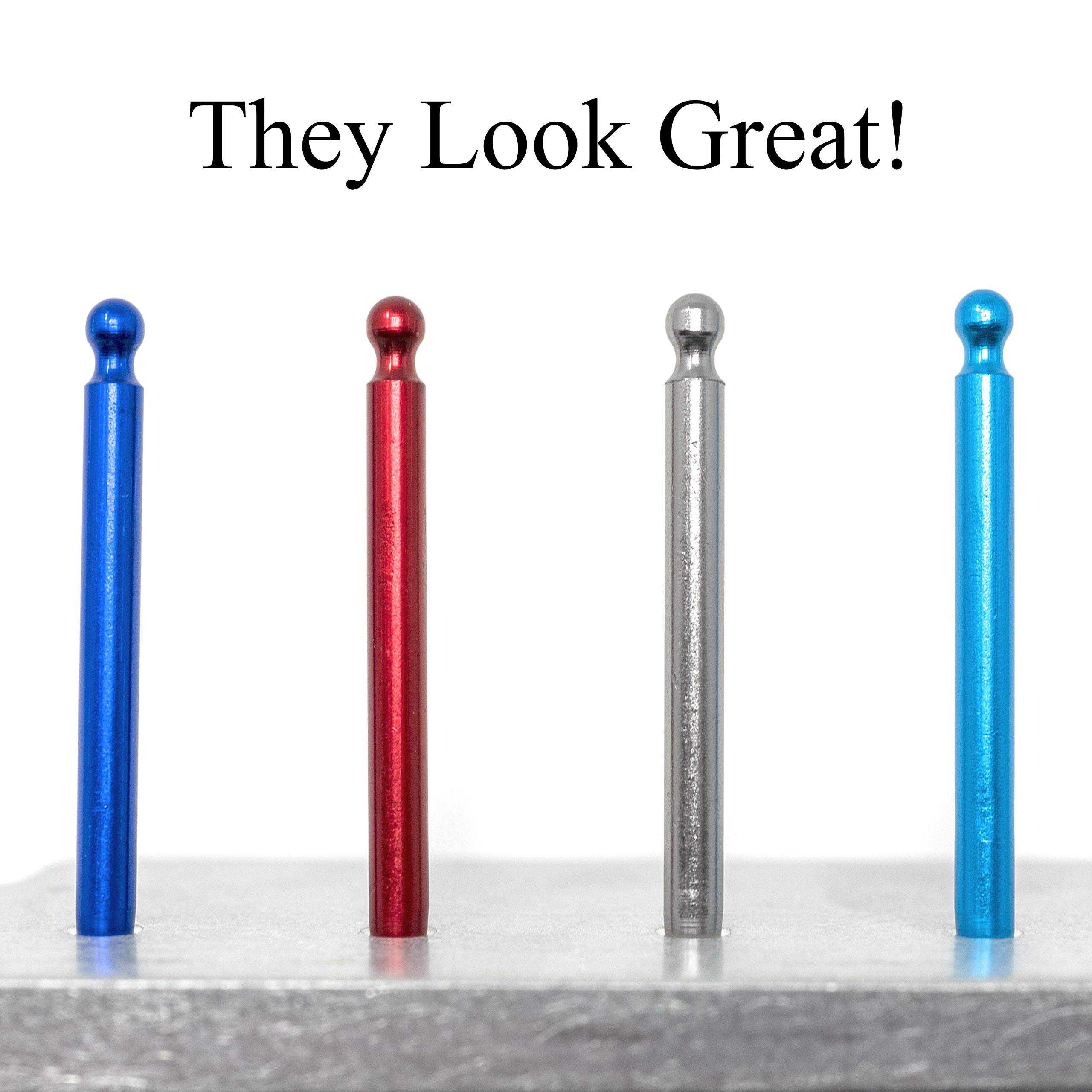 AirstreamIT Aluminum Cribbage Board Pegs - 5 Red, 5 Blue, 5 Silver, and 5 Turquoise - Standard 1/8 Inch Holes