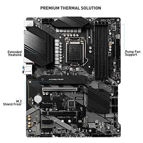 MSI Z490-A PRO ProSeries ATX Motherboard (10th Gen Intel Core, LGA 1200 Socket, DDR4, Dual M.2 Slots, USB 3.2 Gen 2, 2.5G LAN, DP/HDMI) (Renewed)