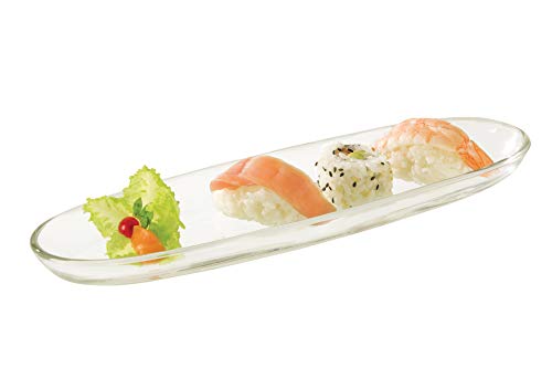 Barski - European Glass - Oval - Serving Tray - Platter - 11" Long, 3.75" Wide - Set of 2 - Made in Europe