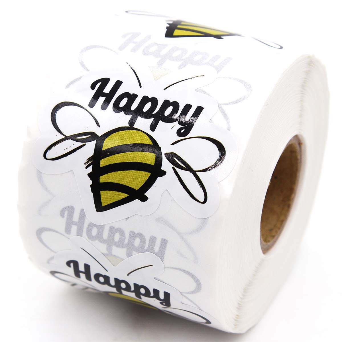 muminglong Muminglong 1.5 Inch Happy Bee Sticker,Thank You Sticker,Small Shop Sticker, Small Business, Handmade Sticker,Packaging Sticker, Baby Shower Sticker,500 PCS