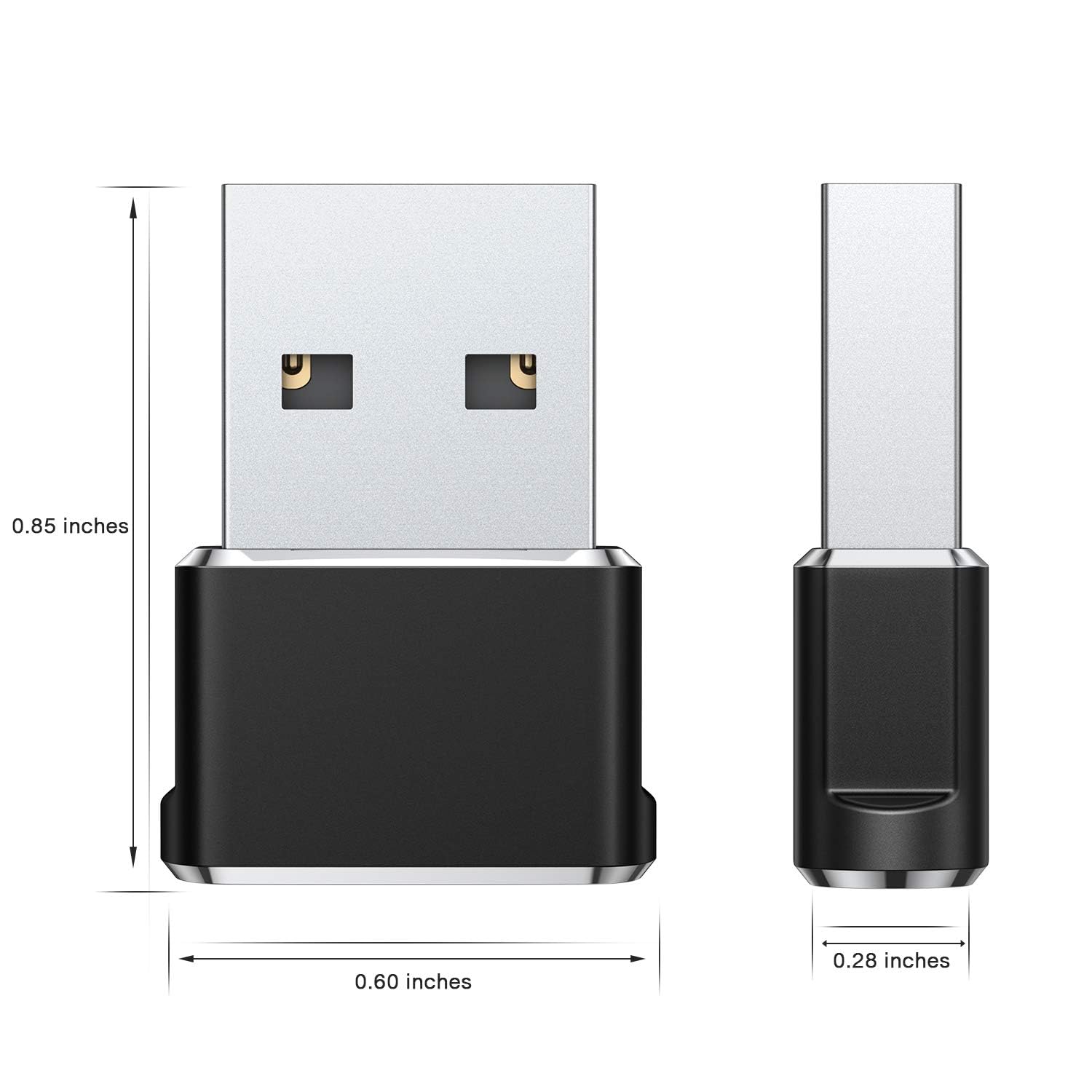 Basesailor USB to USB C Adapter 2Pack,Type C Female to A Male Power Adapter for iPhone 16 15 14 13 Mini Pro Max,CarPlay,Airpods,iPad Air 4 5,Samsung Galaxy Note 20 S24 24 S23 FE Plus Ultra,Google 9 8