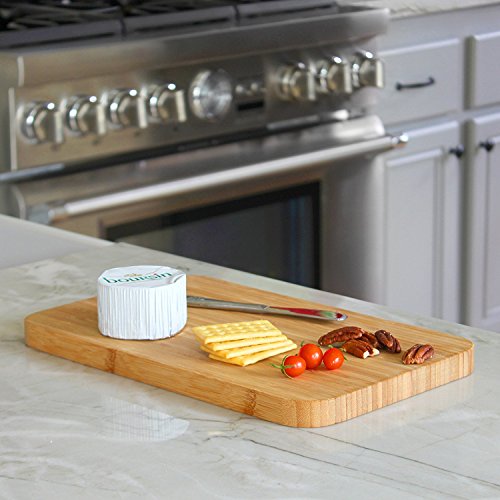 Bamboo Cutting Board with Juice Groove - Convenient Size 8”x13” | Extra Thick Board | Serving Tray | Food Plating - Kitchen Essentials for New Home