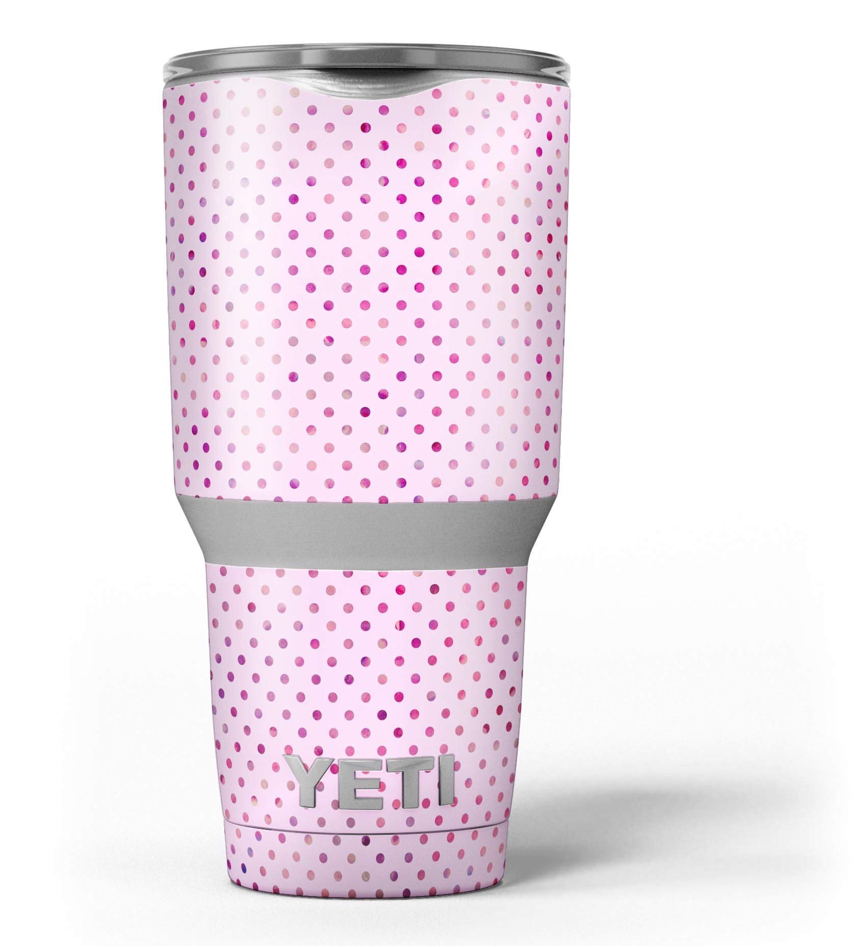 Design Skinz The Mint Pink Multicolored Polka Dots - Skin Decal Vinyl Wrap Kit Compatible with The Yeti Rambler Cooler Tumbler Cups