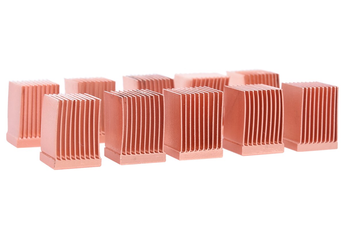 Alphacool 17426 GPU RAM Copper Heatsinks 10x10mm - 10pcs Air Cooling Passive Coolers