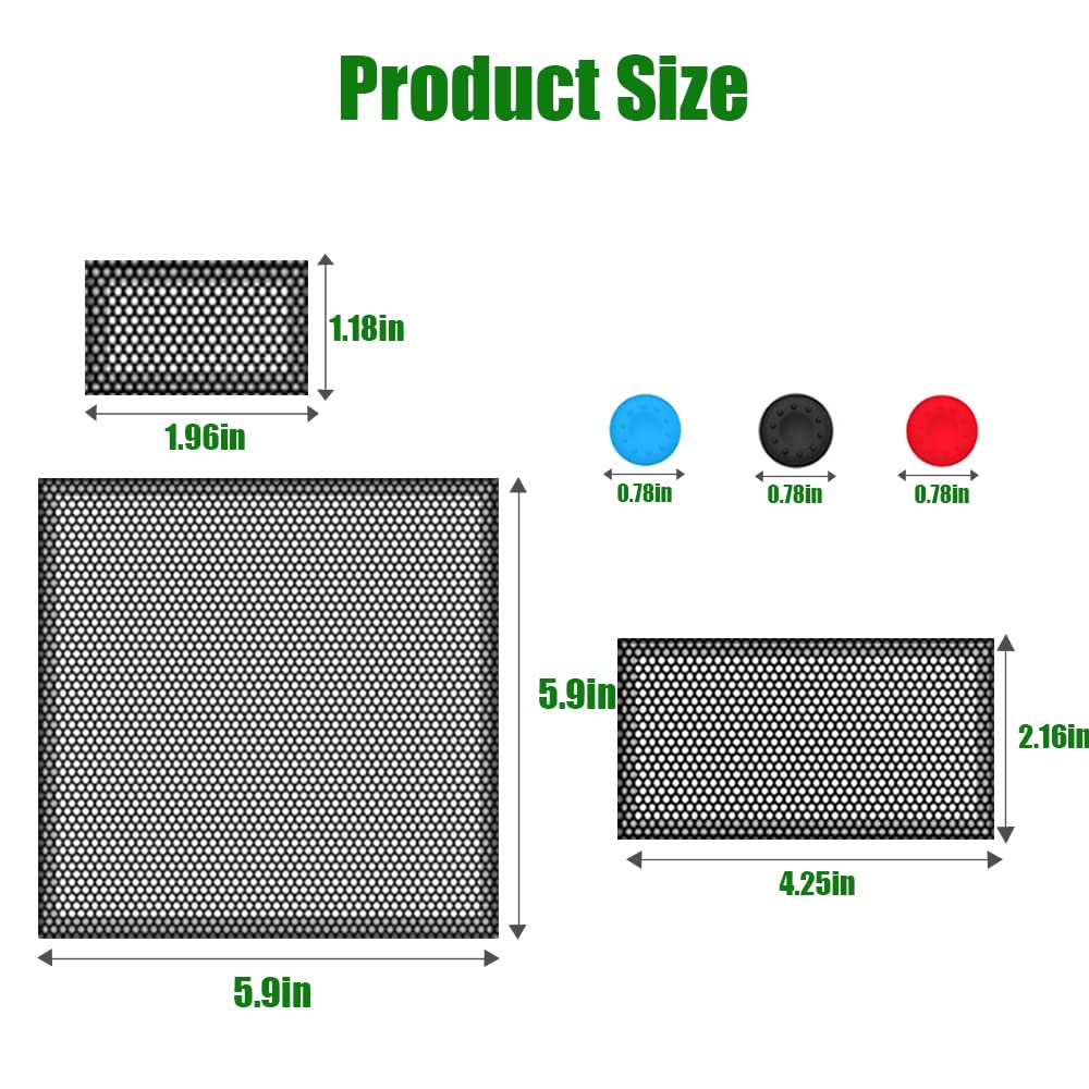 3 Pack Dust Filter for Xbox Series X with 6 Thump Grip Caps, Top Case/Vent Dust Proof Filter Cover Dust-Proof Cover for Xbox Series X Console